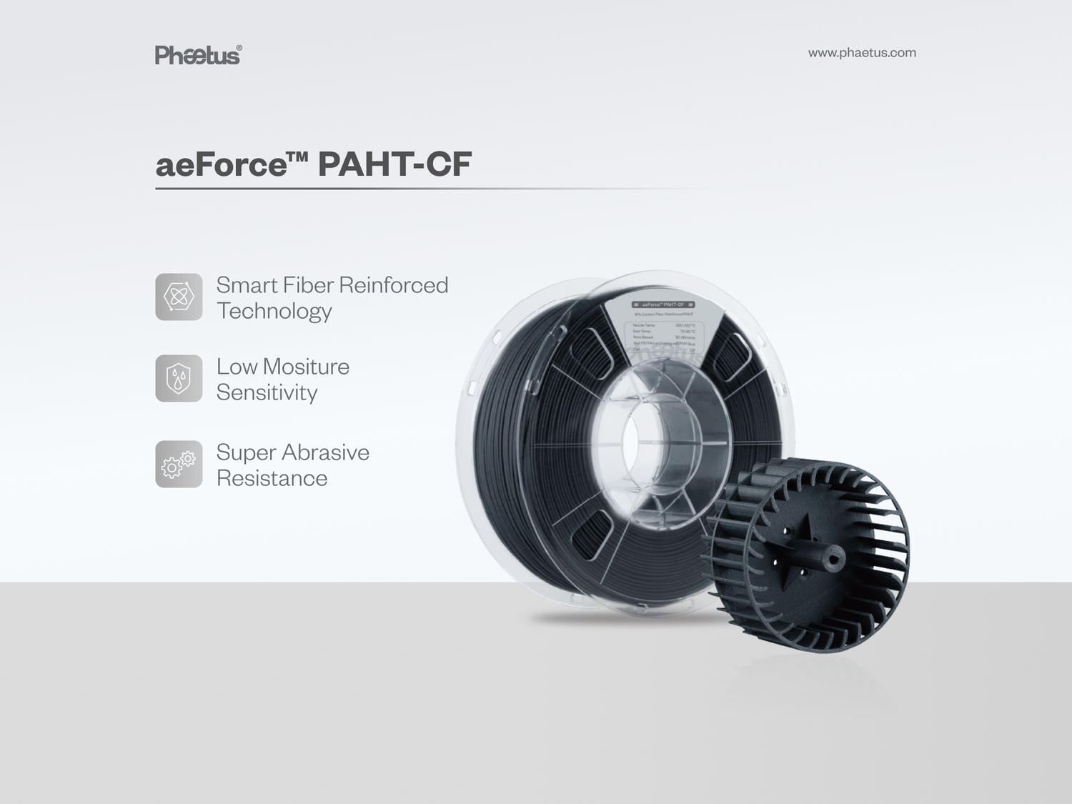 Phaetus aeForce PAHT-CF 15% Carbon Fiber Filled High Temp Nylon Co ...