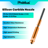 Phaetus Silicon Carbide Nozzle for Creality K1C/K1 Max/Ender-3 V3 7X L ...